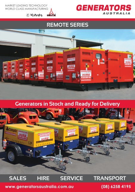 GENERATORS AUSTRALIA Product Catalog