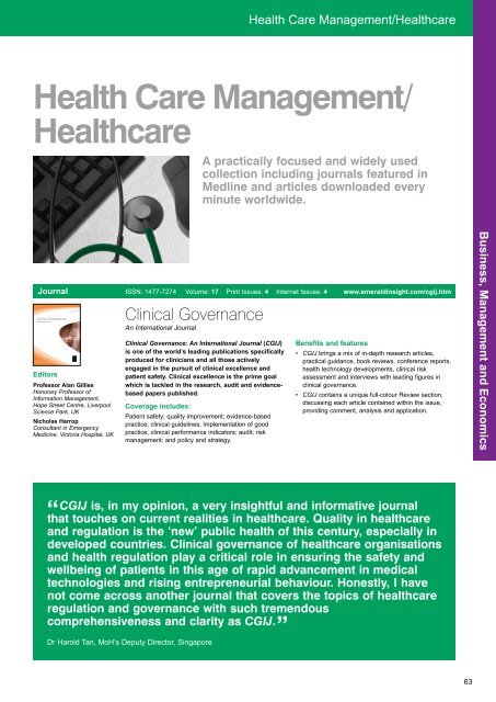 Health Care Management/ Healthcare