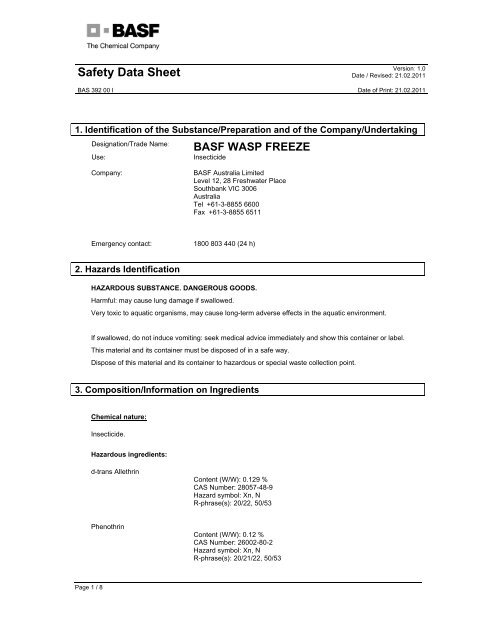 MSDS - Globe Australia