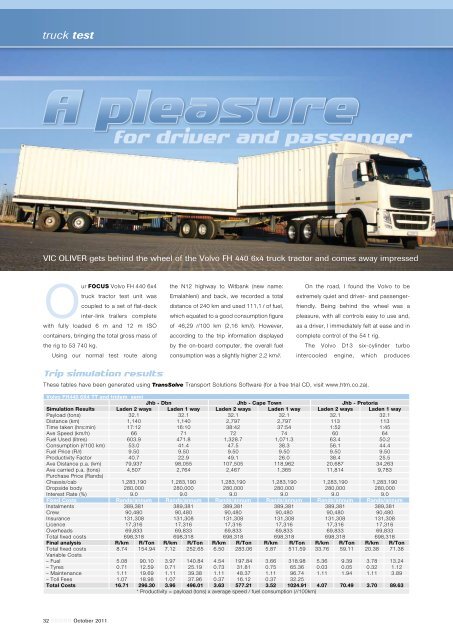 Volvo FH 440 6x4 truck tractor - Focus on Transport & Logistics