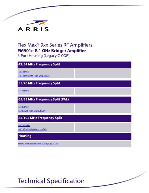 Flex Max FM901e-B 1 GHz Bridger Amplifier Technical ... - Arris
