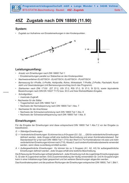45Z Zugstab nach DIN 18800 (11.90)