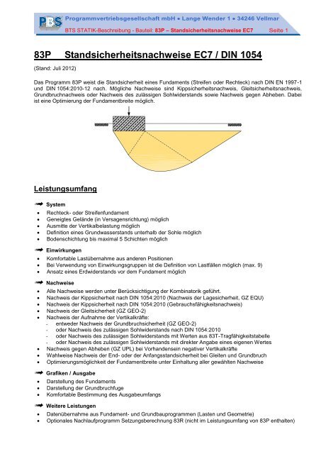 83P Standsicherheitsnachweise EC7 / DIN 1054