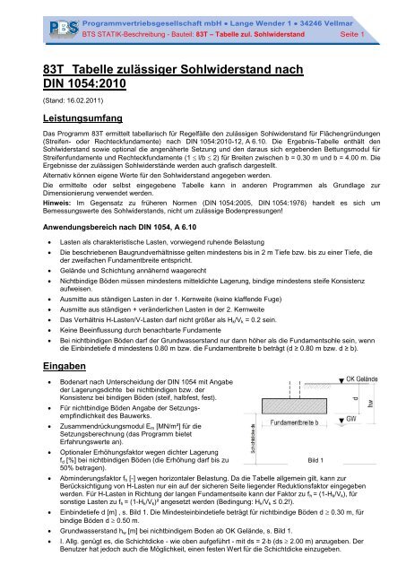 83T Tabelle zulässiger Sohlwiderstand nach DIN 1054:2010