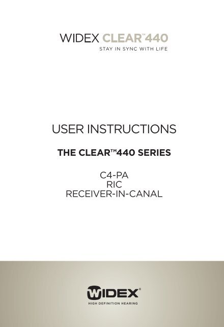 User instrUctions - Widex