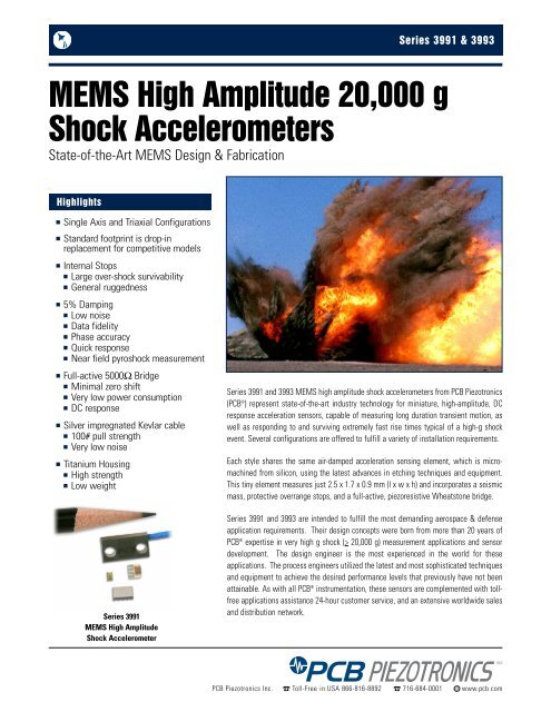 MEMS High Amplitude 20000 g Shock ... - PCB Piezotronics