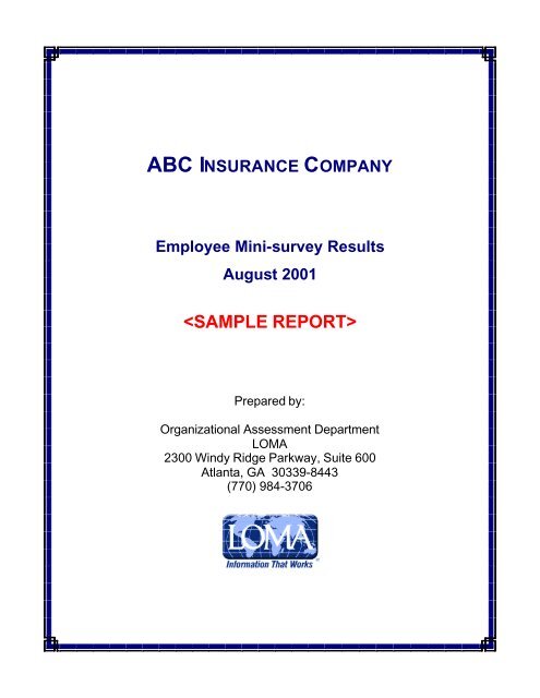 sample eos mini-survey report