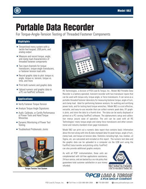 Portable Data Recorder - PCB Piezotronics