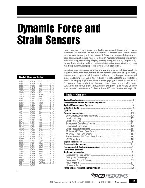 Miniature Quartz Force Sensors - PCB Piezotronics