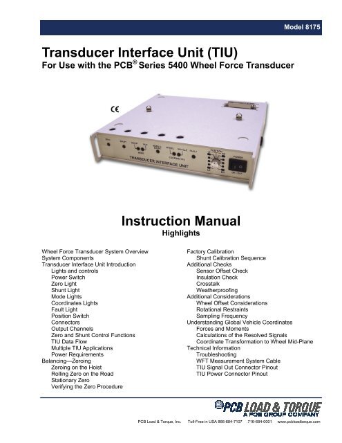 Transducer Interface Unit - PCB Piezotronics