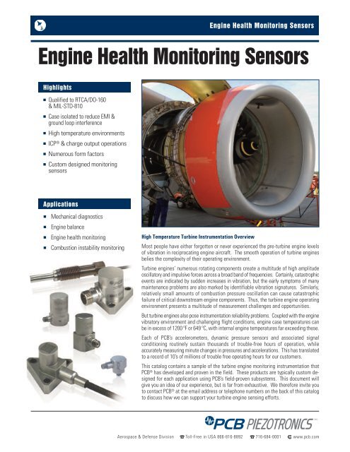 Engine Health Monitoring Sensors - PCB Piezotronics