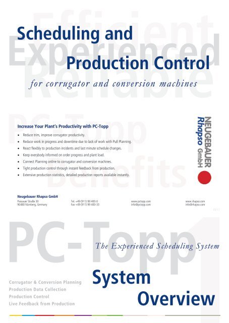 Leaflet 1 System Overview - PC-Topp - Neugebauer Rhapso GmbH