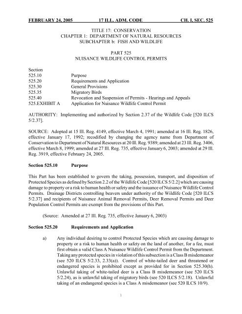 Nuisance Wildlife Control Permits - University of Illinois Extension