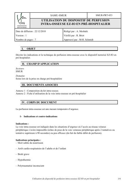 Injection Intra osseuse avec perceuse EZIO - Association Nationale ...
