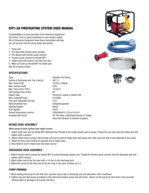 EFP1.5H FIREFIGHTING SYSTEM USER MANUAL