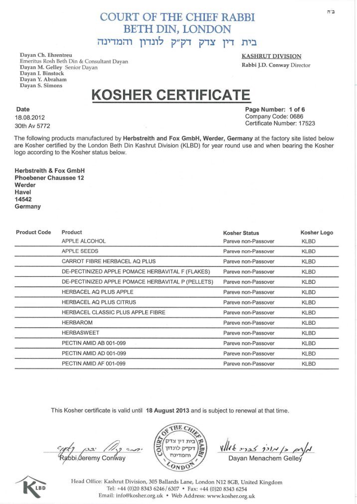 STAR-K KOSHER CERTIFICATION - Shaklee
