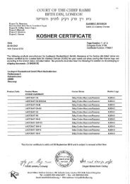 Kosher certificate