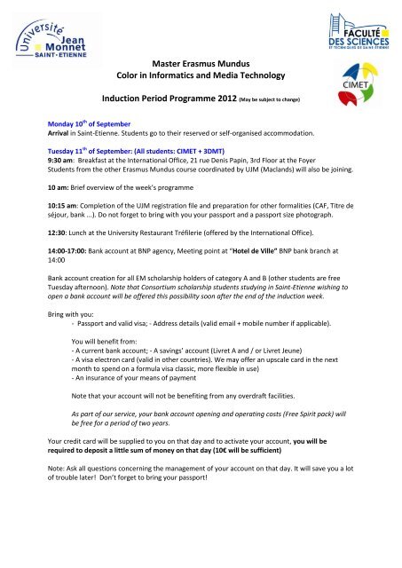 Induction Week Programme