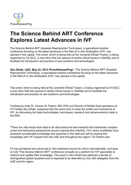 The Science Behind ART Conference Explores Latest Advances in IVF
