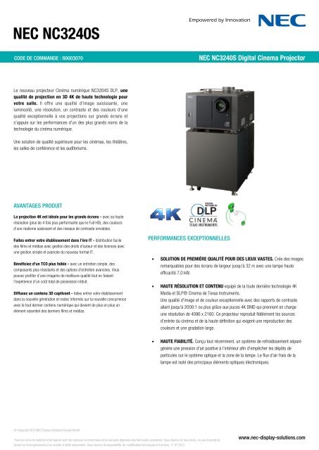 NEC NC3240S - NEC Display Solutions