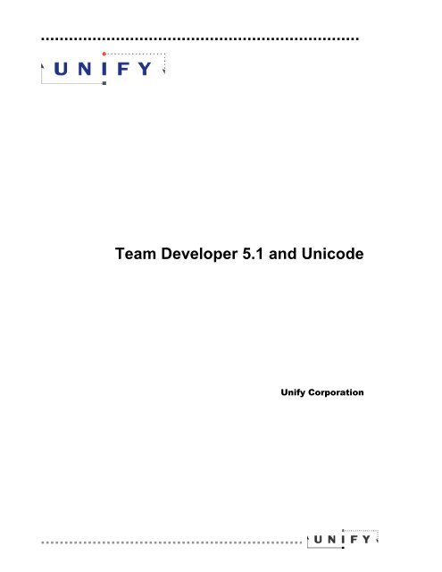 Team Developer 5.1 and Unicode - Support