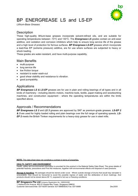 BP ENERGREASE LS and LS-EP - IndoCLean