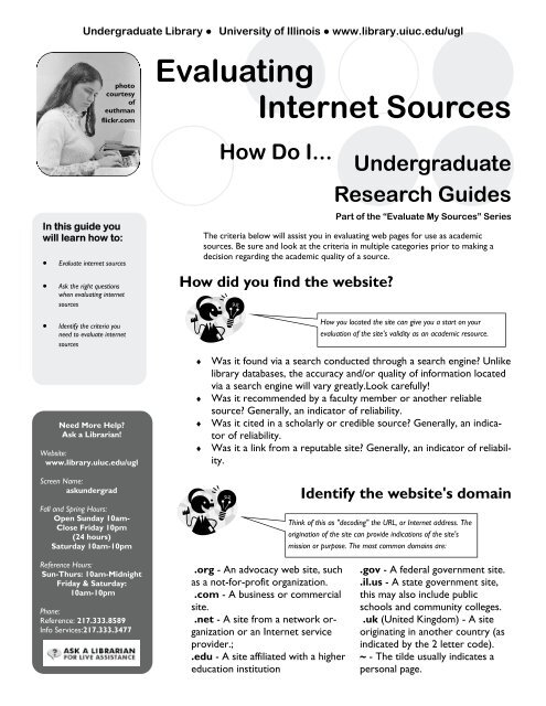 Evaluating Internet Sources