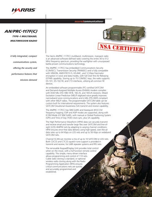 AN/PRC-117F(C) - Harris Corporation