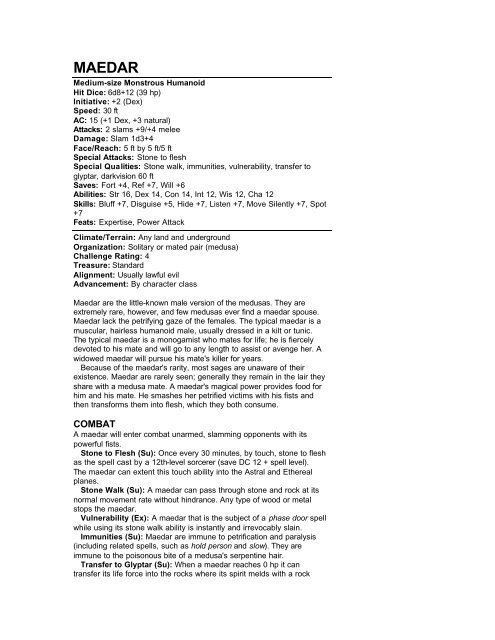 MAEDAR - The Creature Catalog