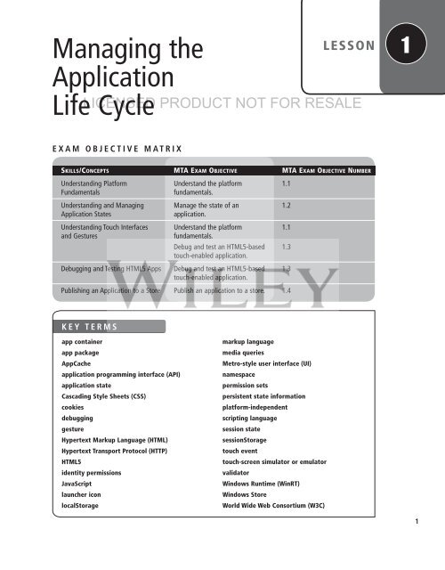 Managing the Application Life Cycle - server