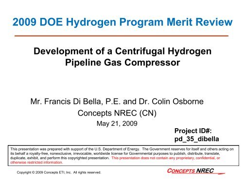 Development of a Centrifugal Hydrogen Pipeline Gas Compressor