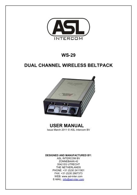 PDF (508KB, English) - ASL Intercom