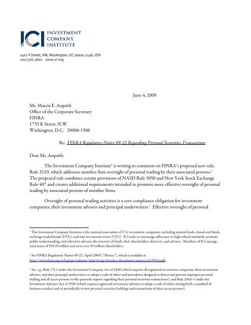 Comment Letter on FINRA Notice to Members on Reporting of ...