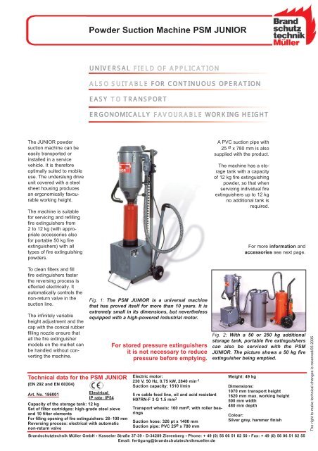 Powder Suction Machine PSM JUNIOR N
