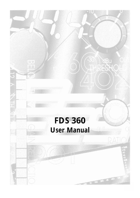 FDS-360 User Manual (English) - BSS Audio