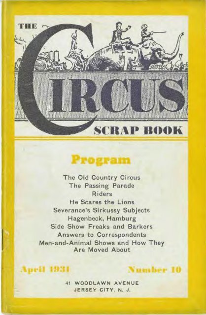 The Old Country Circus - Circus Historical Society
