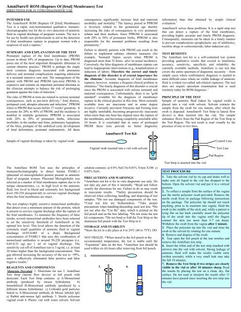 (Rupture Of [fetal] Membranes) Test - amnisure.com.tr