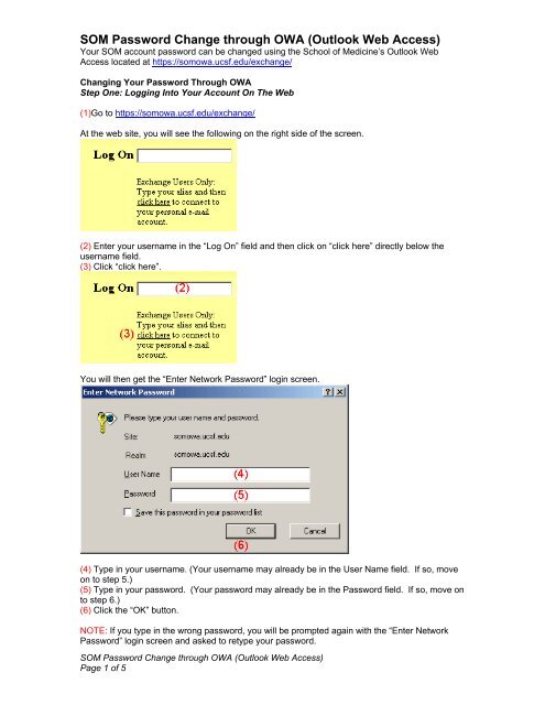 SOM Password Change through OWA (Outlook Web Access)