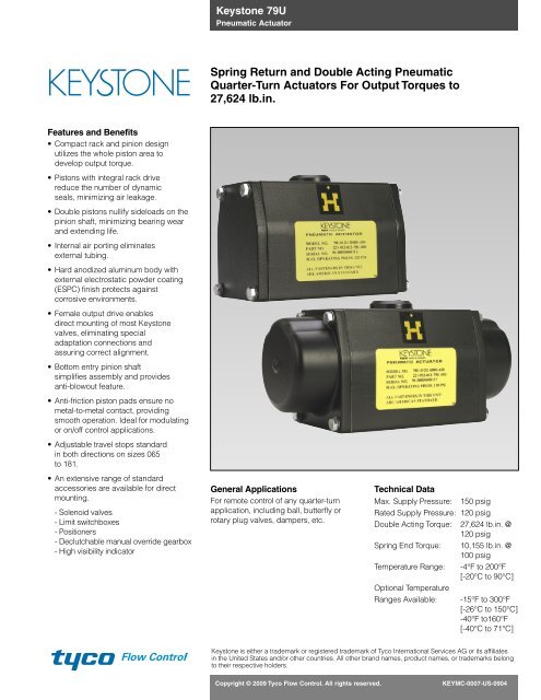 Spring Return and Double Acting Pneumatic Quarter-Turn Actuators ...