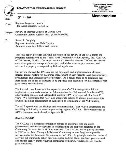 Memorandum - Office of Inspector General