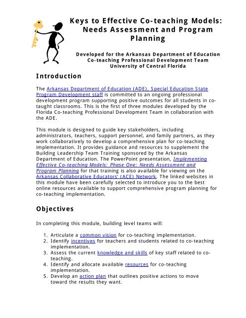 Keys To Effective Co-teaching Models - ADE Special Education