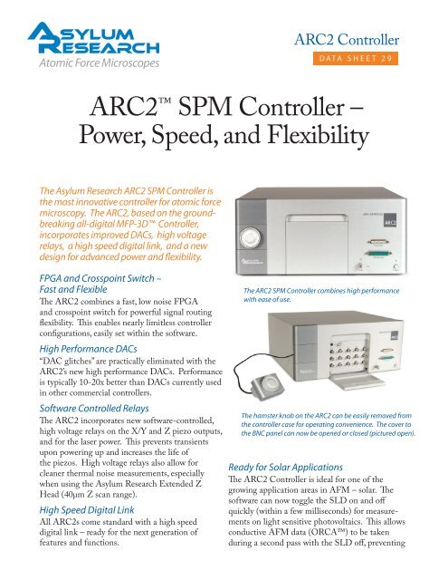 Specifications - Asylum Research