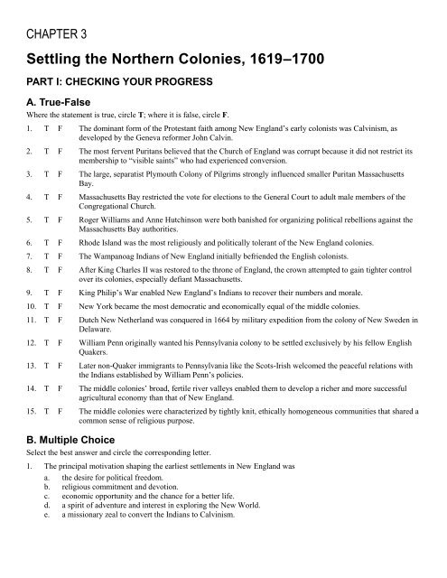 9 Honors American History Summer Reading Assignment Chapter 3