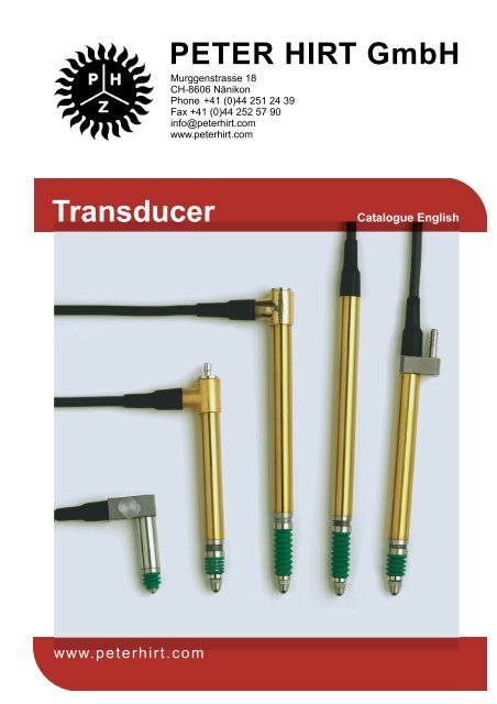 T ra n s d u c e r T 1 5 1 - Peter Hirt GmbH