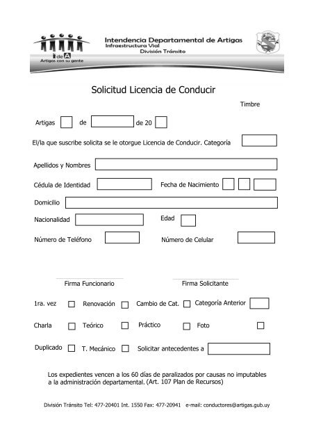 Formulario De Solicitud De Permiso Para Conducir - farez