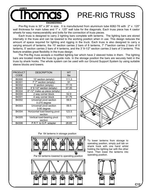 Pre-Rig truss - James Thomas Engineering
