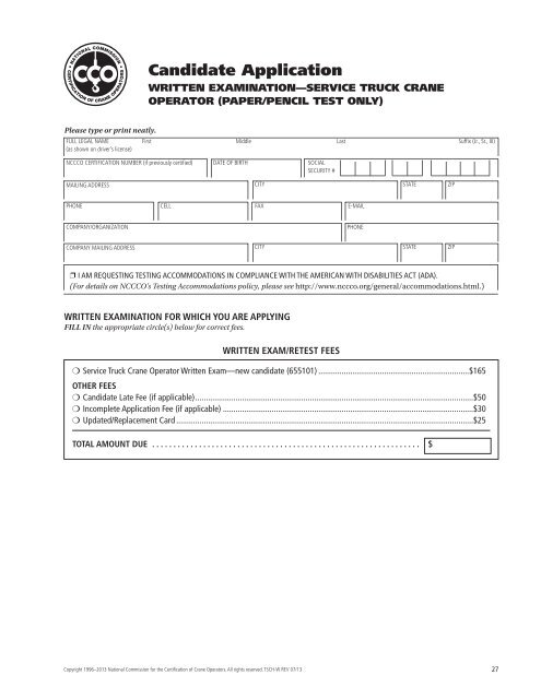 Candidate Application - NCCCO
