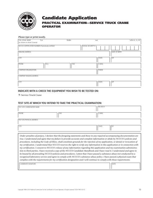 Candidate Application - NCCCO
