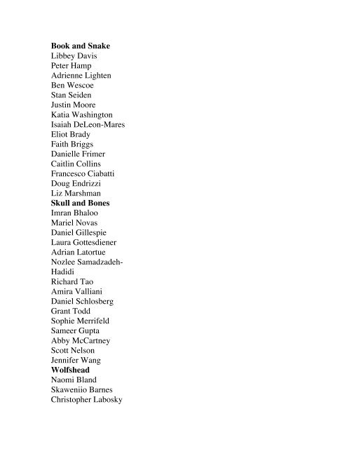 Book and Snake Libbey Davis Peter Hamp Adrienne ... - IvyGate