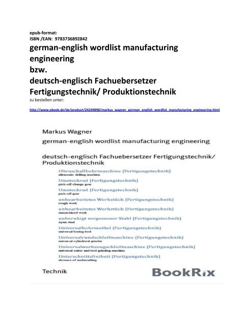 wordlist manufacturing engineering german-english (epub-format ...